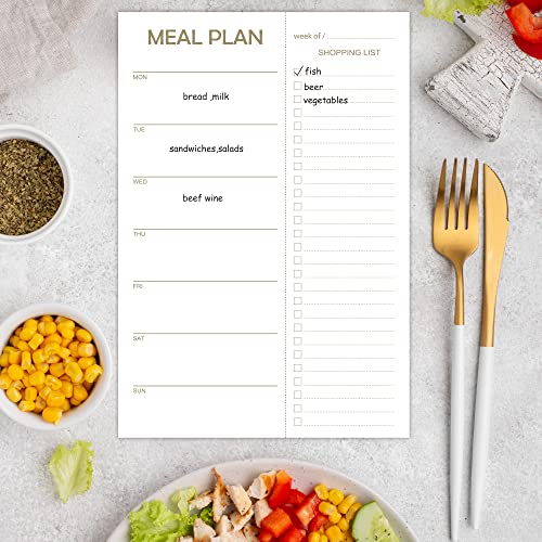 Meal Planner Magnetic for Refrigerator, 7 X 10β Weekly Meal Planning Notepad and Grocery List , Menu Magnet Fridge , 52 Tear Off Sheets