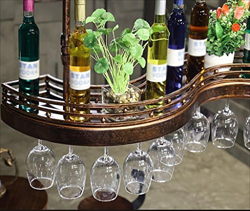 Wine Racks Metal Wine Rack/Hanging Red Wine Cup Holder/Hanging Upside Down Glass Holder/Creative Home Bar/Wine Rack Hanging Glass Holder (Size : 60 * 23cm)