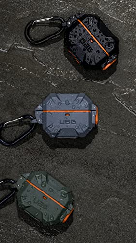 URBAN ARMOR GEAR UAG Designed for AirPod Case Silver Orange (3rd Generation, 2021) Durable Protective Soft-Touch Silicone with Detachable Carabiner, Pathfinder