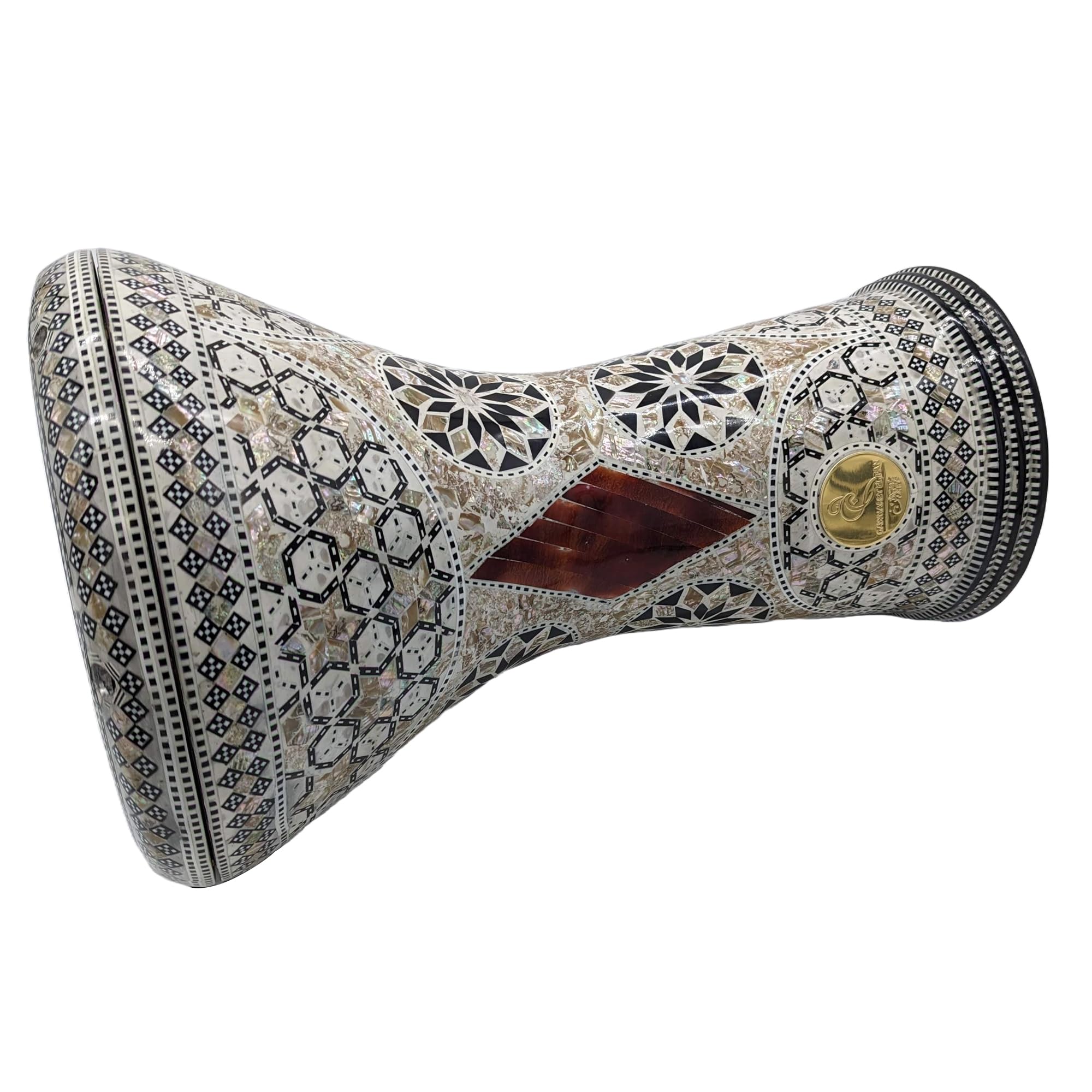 New! Gawharet El Fan Classic 17" Mother of Pearl Darbuka Drum Percussion (Sparkling Shells)