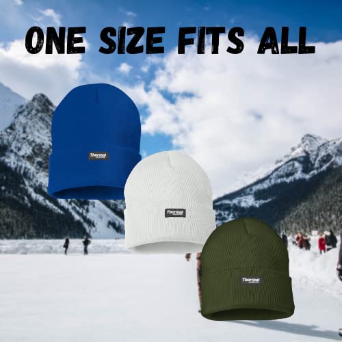 McGuire Gear Thermal Insulated Watch Cap Beanie, 40 Gram Insulation, Water Resistant, Warm Lightweight Winter Hat (Black)