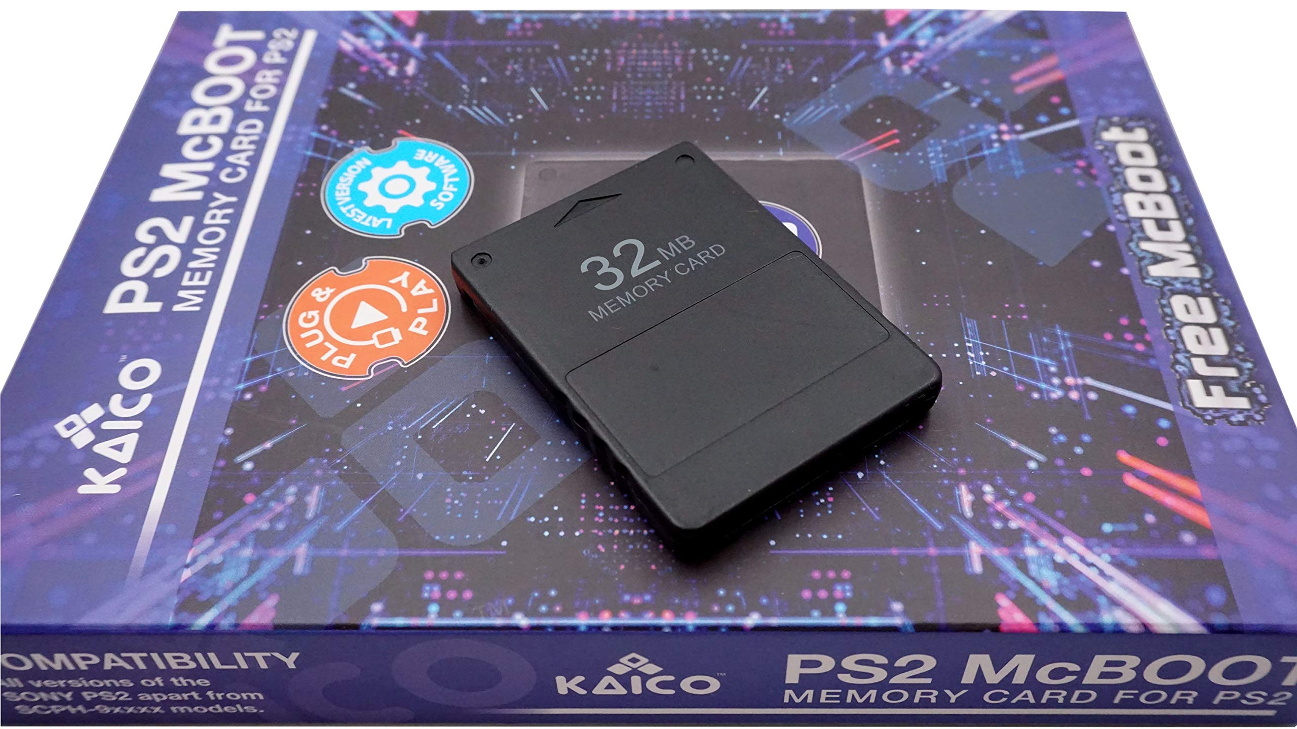 Kaico Free Mcboot 32MB PS2 Memory Card Running FMCB PS2 Mcboot 1.966 for Sony Playstation 2 - FMCB Free Mcboot Your PS2 - Plug and Play - Playstation 2 CFW McBoot 1.966