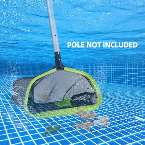 Sepetrel Pool Net,Professional Swimming Pool Leaf Skimmer Nets for Cleaning with Double-Layer Deep Big Bag,Heavy Duty Aluminum Frame & Handle Rake(Pole Not Included)