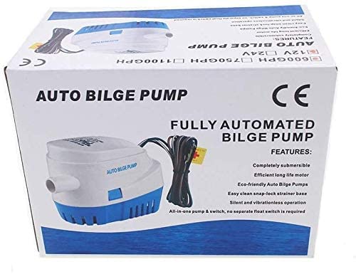 Sanuke Automatic Bilge Pump 12V 1100GPH Submersible Bilge Water Pump with Float Switch Auto Electric Motor Boat Accessories