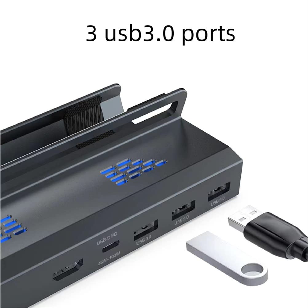 Onseuk Compatible with Steam Deck Multifunctional Video Conversion Docking Station with Network Port TV Converter Game Accessories