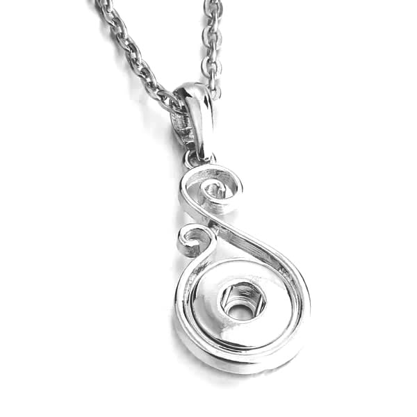 Mini Swirl Pendant Interchangeable Snap Jewelry Holds 12mm Snaps My Prime Gifts