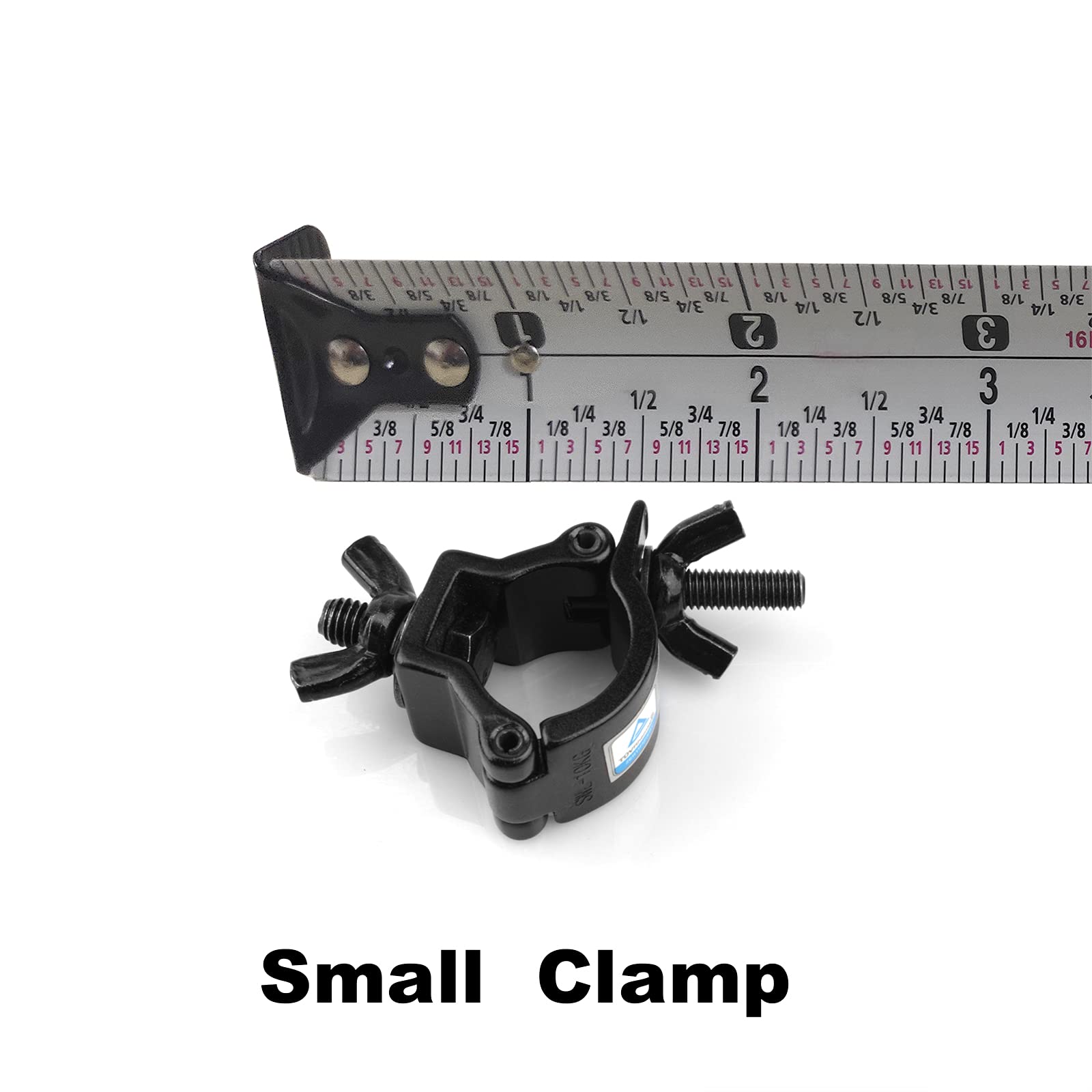 Mini Size Clamp Load 22lb Aluminum Alloy Light Clamp for Projector Par Light Spotlight Work on 20mm OD Tube, TUV Certificated (4 Pcs Black)