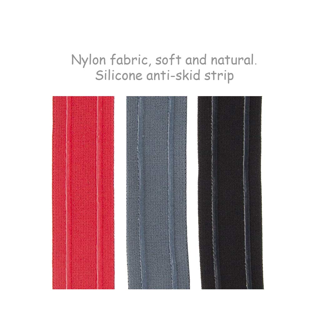 minihope 3 Pack Elastic Hair bands SlideProof Sport Headbands For Women and Men Hair
