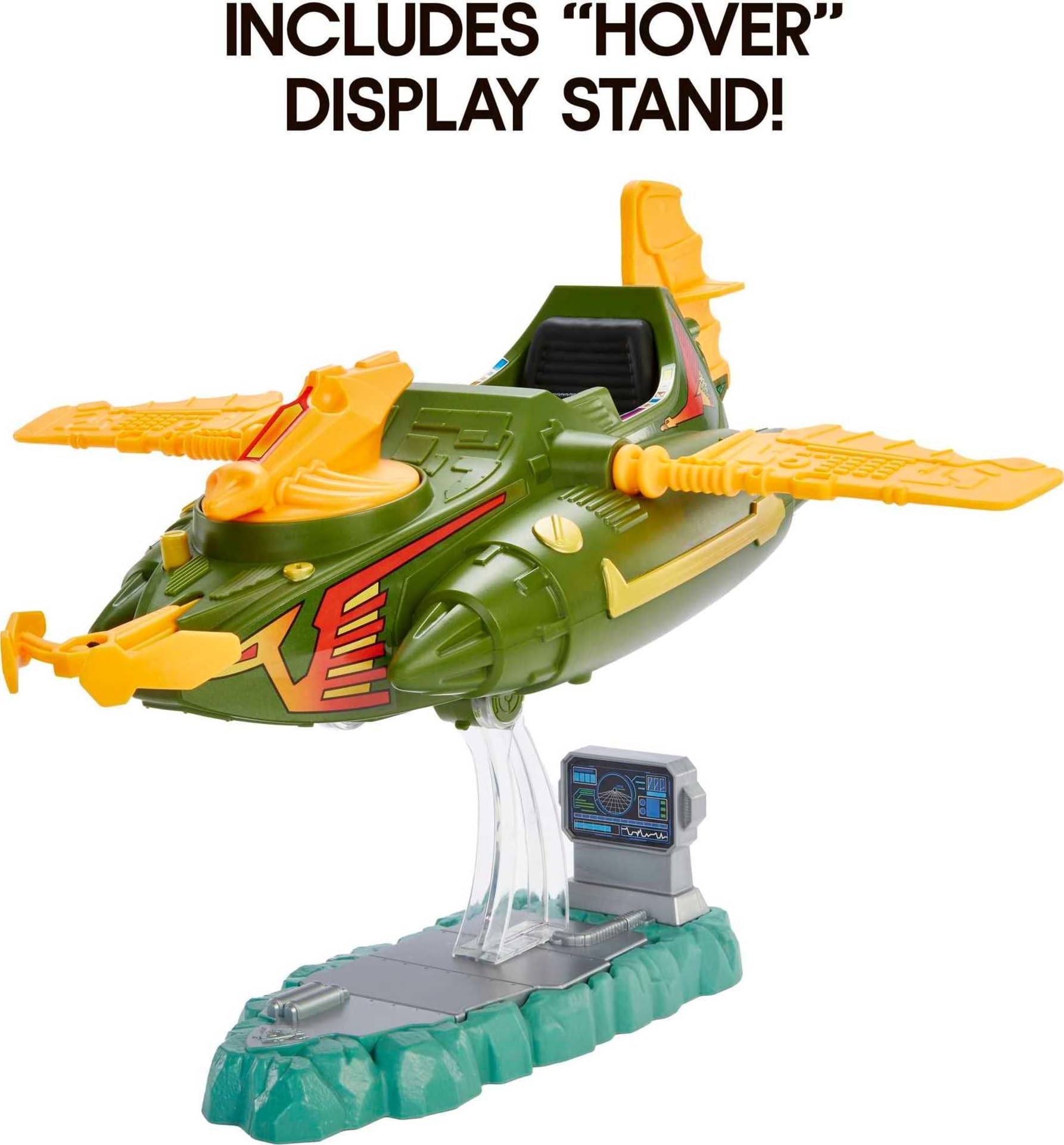 Masters of the Universe Origins Wind Raider Vehicle with Tow Hook, Retractable Cable & Display Stand for Motu Storytelling Play and Display, Gift for Kids Age 6 Years and Older