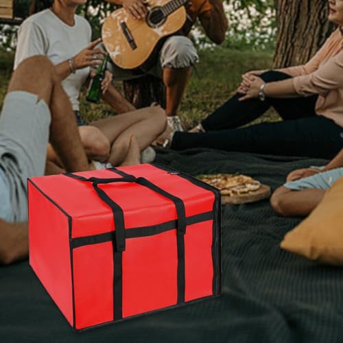 WeiLaiKeQi Thermal Pizza Delivery Carrier Bag for Food Service with Dual Zippers, 60cmx60cmx35cm