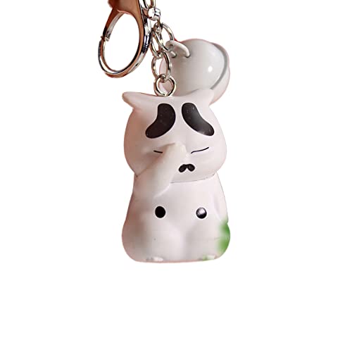 MoreChioce Cute Cat Keychain, Detachable Keyring Cat Resin Key Chain Charms Key Ring Car Pendant for Purse Handbag Bag,Chestnut