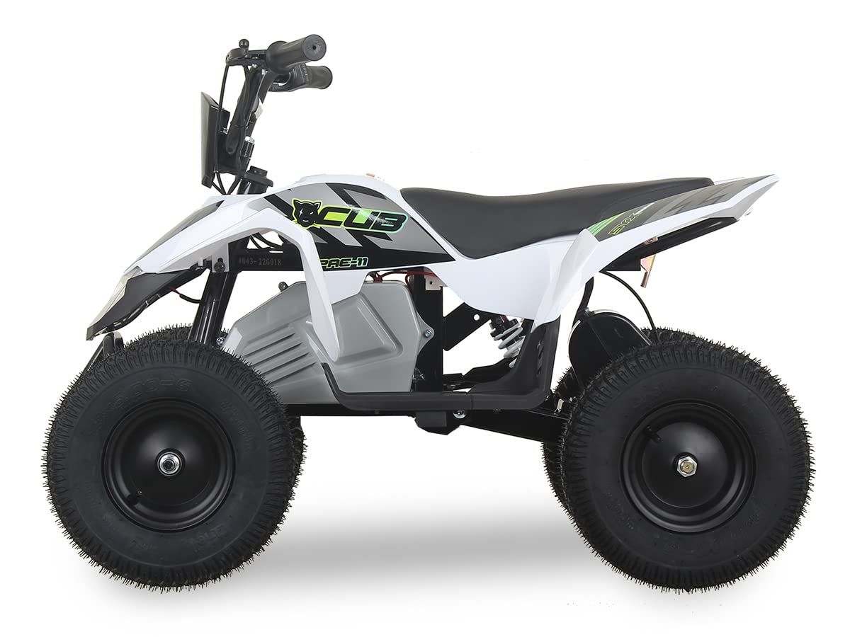 SYX MOTO ATV CUB Electric Mini Dirt Quad 4 Wheeler EPA Approved for Kids up to 110lbs,Black