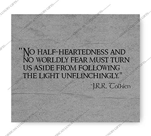 Worldly Fear Musn’t Dim Light - Motivational Wall Art, Motivational Wall Decor Print With J.R.R. Quotes Is An Inspirational Wall Art For Office, Home Wall Decor & School Decor. Unframed-10 x 8"