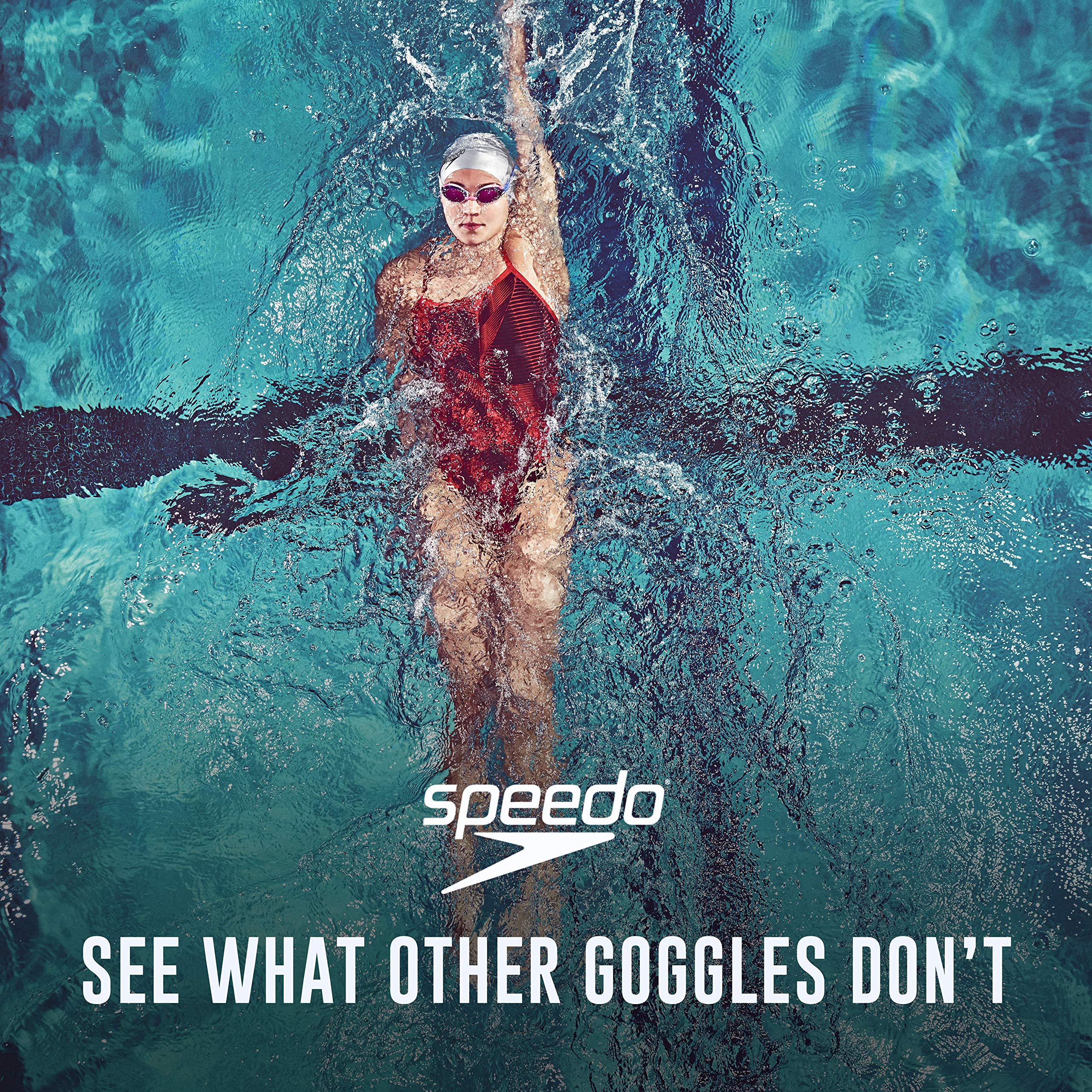 Speedo Unisex-Adult Swim Goggles Mirrored Vanquisher 2.0, Dazzle Pink LTD