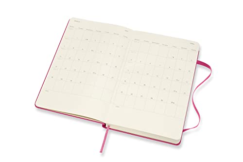 Moleskine Weekly Planner 2022, 12-Month Weekly Diary, Weekly Planner and Notebook, Hard Cover, Large Size 13 x 21 cm, Colour Bougainvillea Pink, 144 Pages