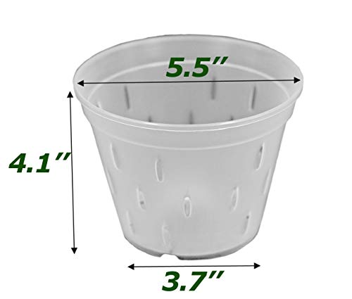 TRUEDAYS Clear Orchid Pots with Holes Plastic Flower Planter 5.5 inch 4 Pack