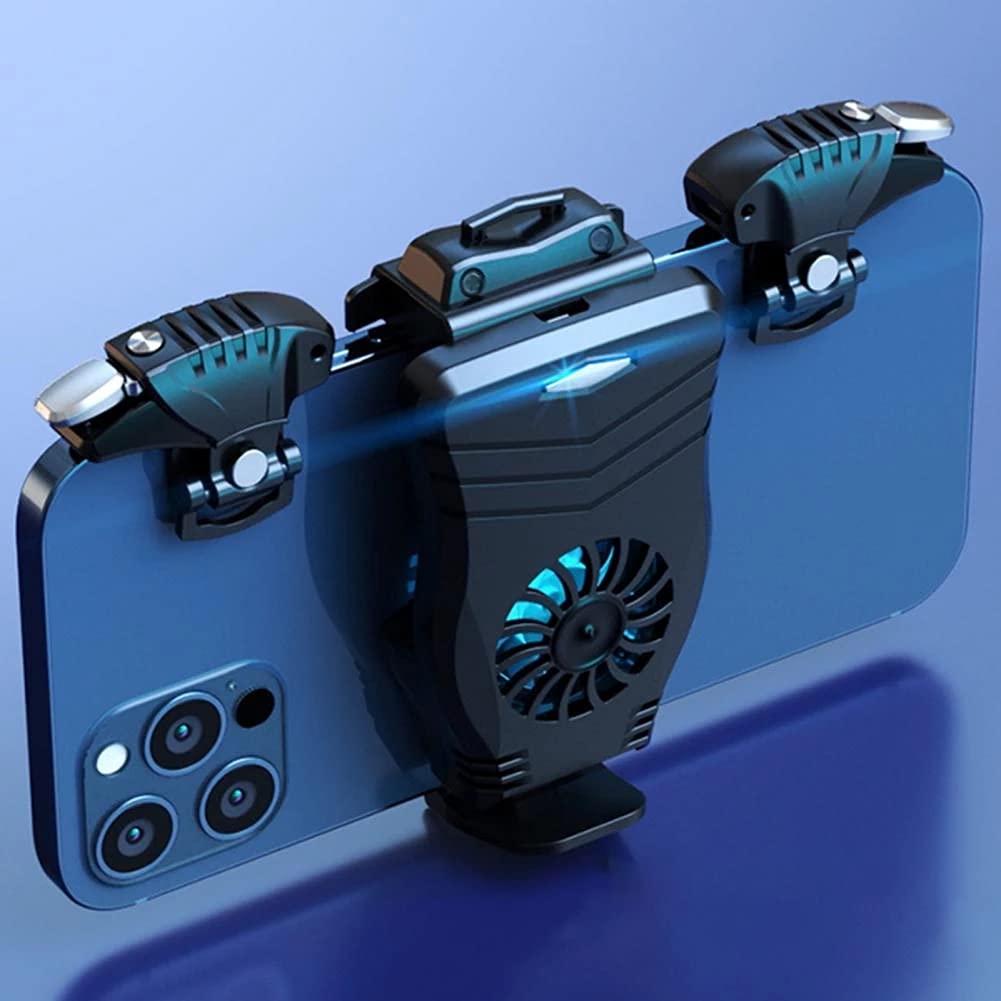Mobile Game Controller Handle with Fast Turbo Silent Radiator FPS Mobile Gamepad, Compatible with iPhone /Androdi System, Compatible with PUBGM and CODM