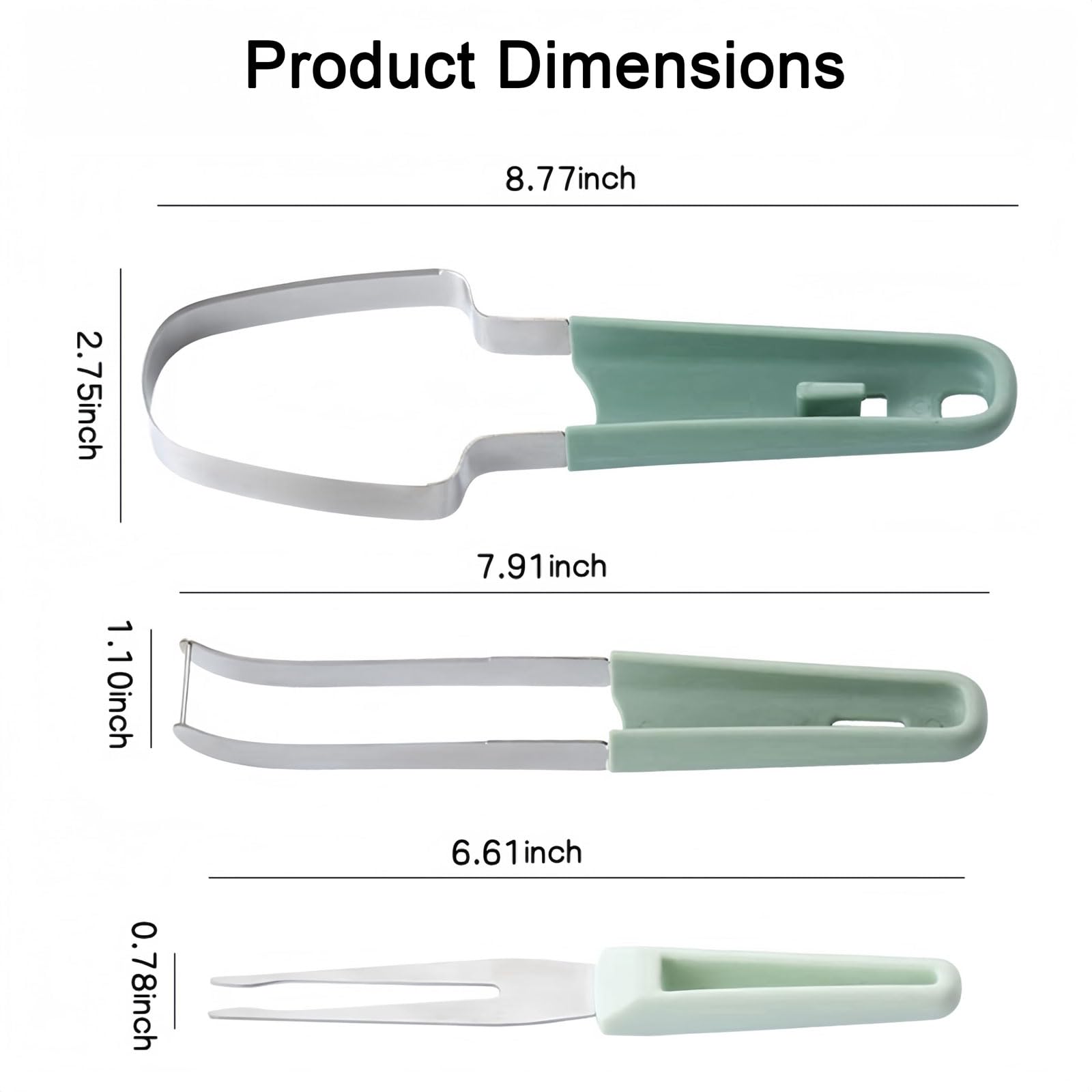 Watermelon Cutter Slicer，2024 New 3-in-1 Multi Functional Household Fruit Splitter Watermelon Fork Slicer Cutter, Melon Cutter Knife Portability Fruit Fork for Camping Kitchen Gadgets (light green)