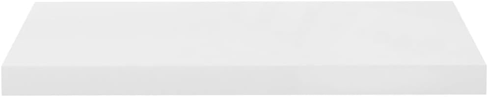 vidaXL Set of 4 High Gloss White Floating Shelves - Durable Honeycomb MDF with Metal Frame - 23.6"x9.3"x1.5"