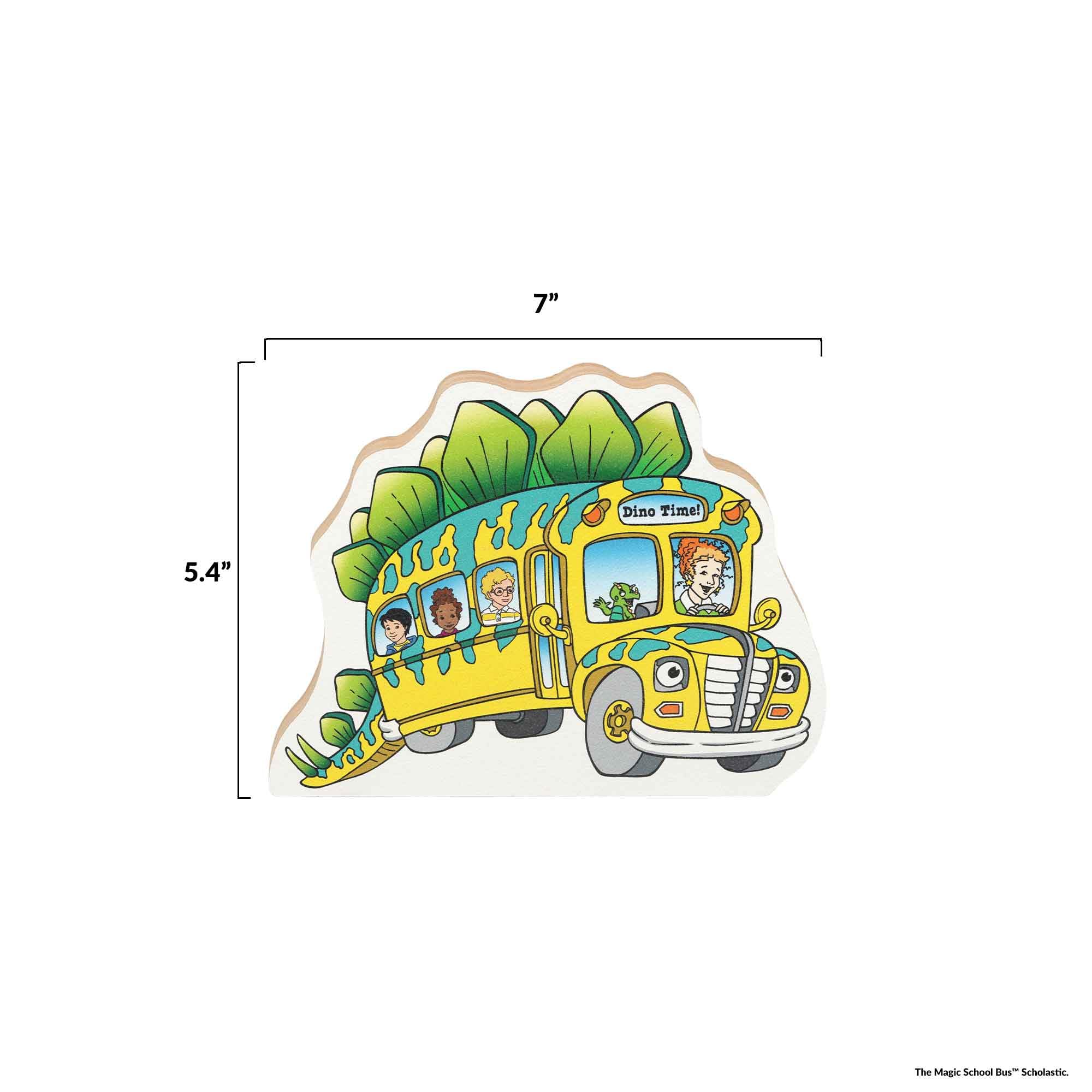 Open Road Brands Scholastic The Magic School Bus Dinosaur Bus Wood Block Decor - Fun Magic School Bus Decoration - Great Gift Idea