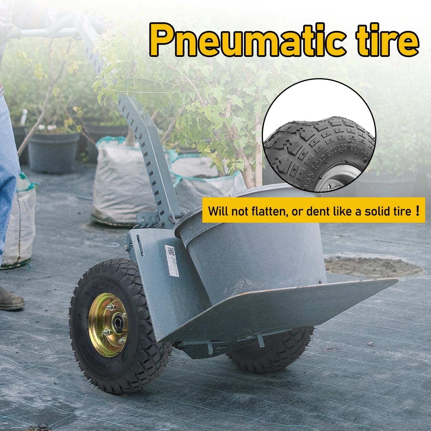 Sutekus 10" Replacement Tires 4.10/3.50-4” Air Tires Rubber Wheels With 5/8" Axle Bore Hole for Carts, Scooter, Hand Trucks, 2Pack