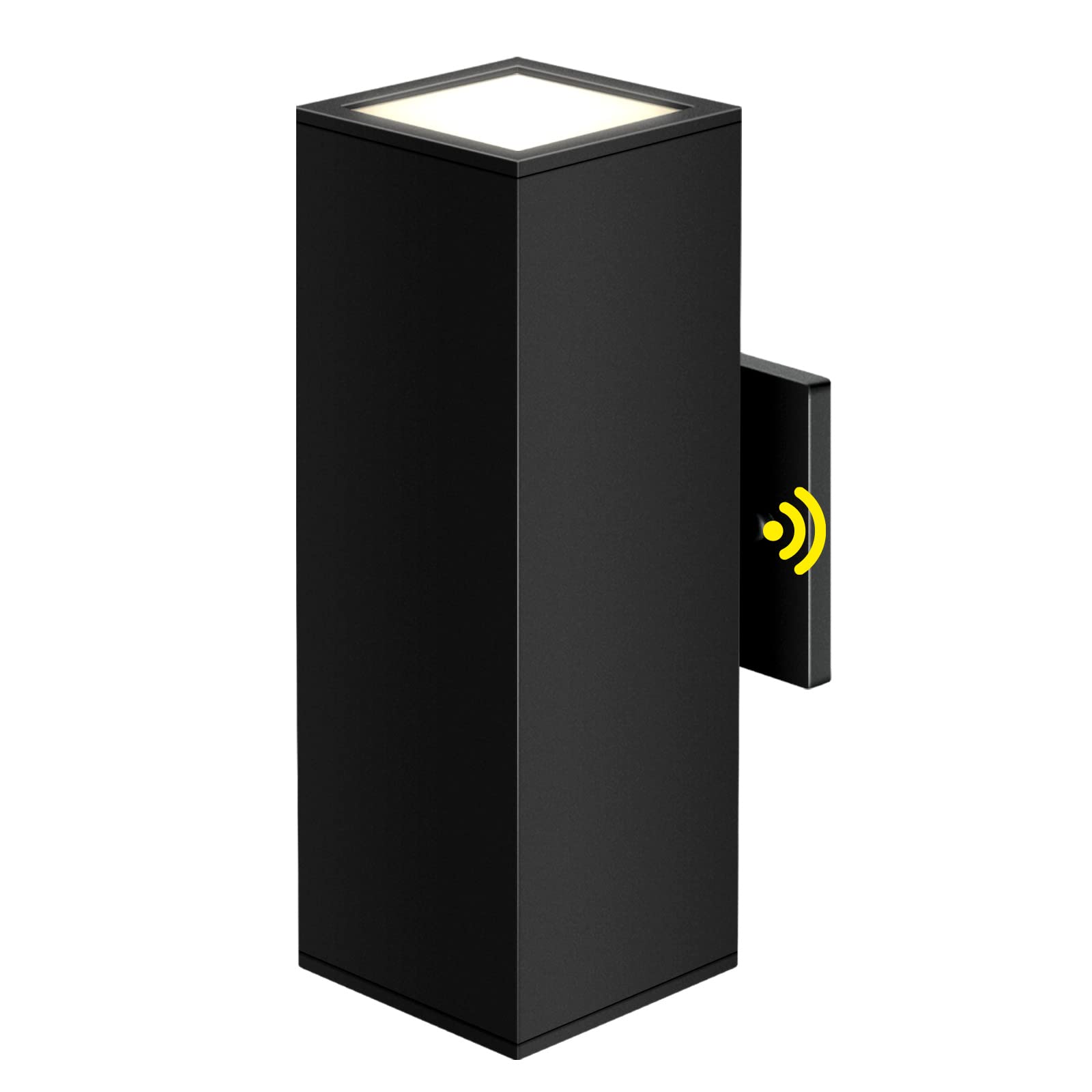 Tesjaso Dusk to Dawn Sensor Outdoor Wall Light Fixtures, LED Square Up and Down Lights, Modern Exterior Patio Lighting Sconce Aluminum IP65 Waterproof Lamp Dual Head NO Bulbs Wall Lantern