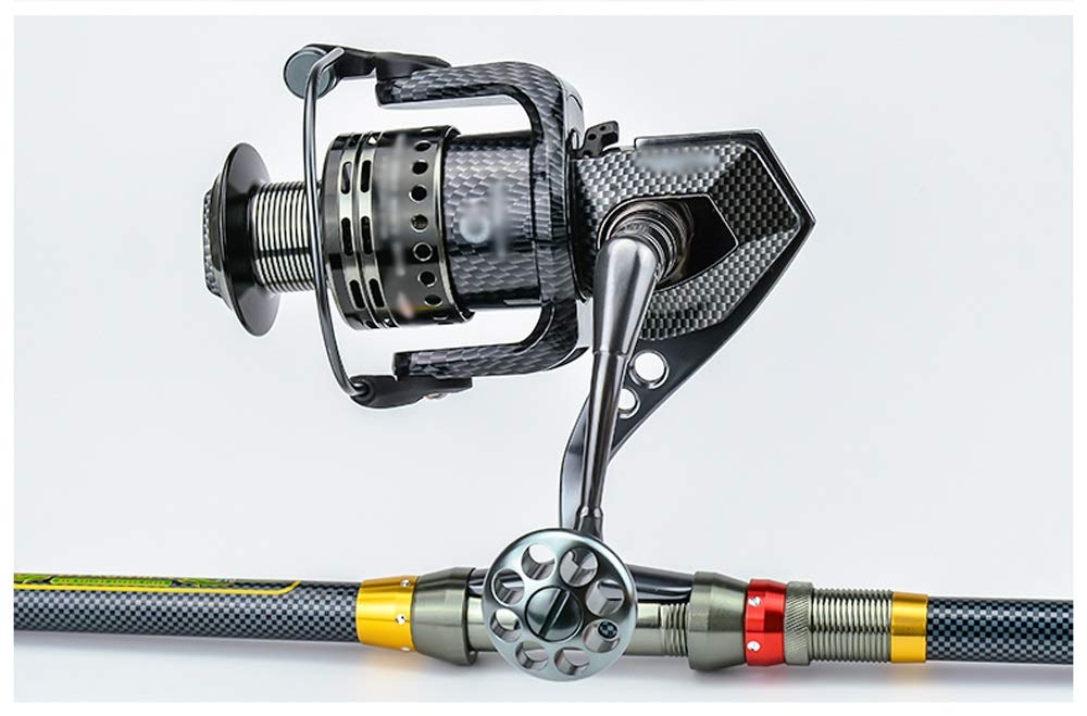 LLJPYX7L Black Fishing Reel, 14 Durable Stainless Steel Bearings, Drop Resistant, Rust-Proof Design, Interchangeable Left and Right Rocker, All Metal high Power Body (Color : Two Reel)