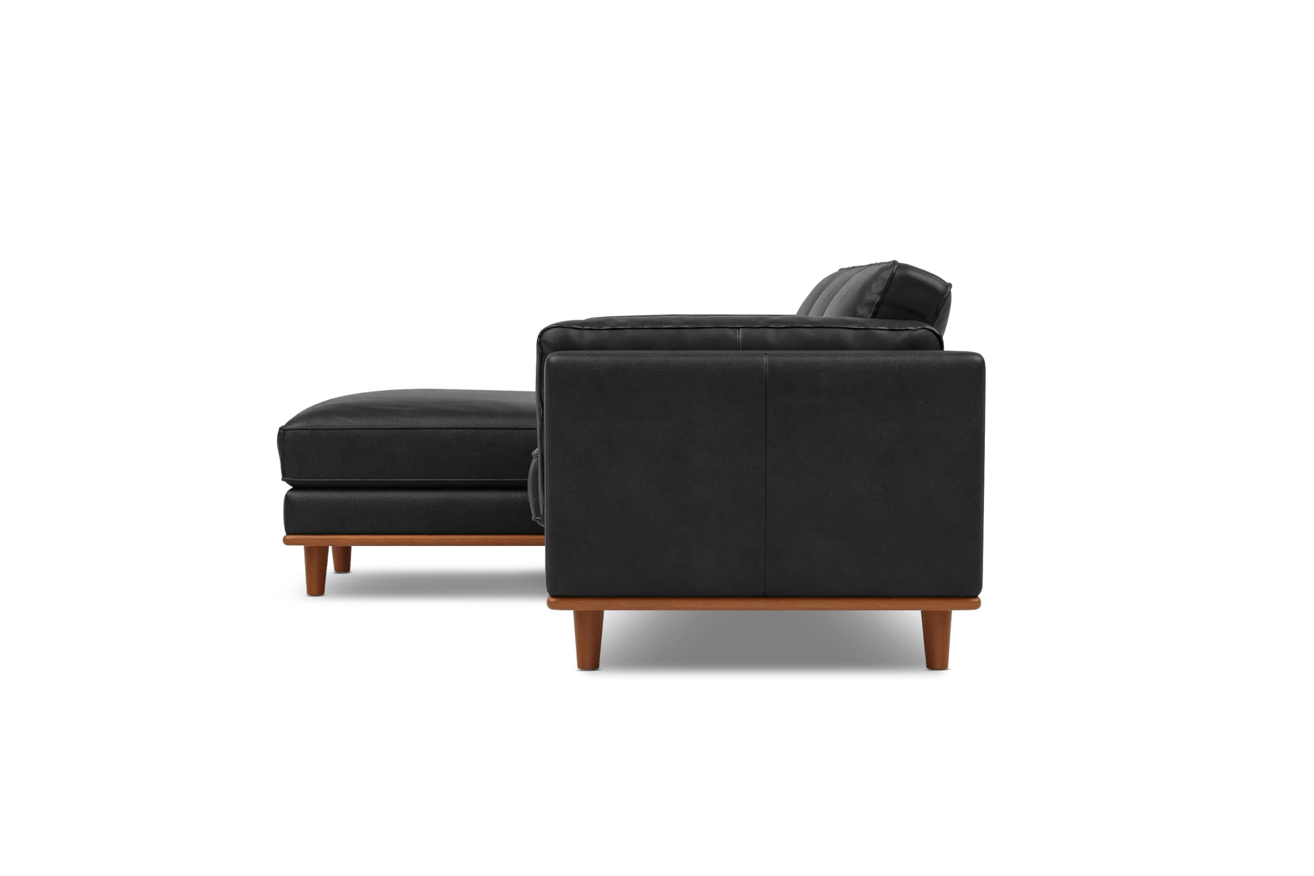 Valencia Artisan Full Leather Sofa - Pure Full Italian Nappa Leather Couch, Solid Wood Accent, Ultimate Comfort (Cognac, Right Chaise Sectional)