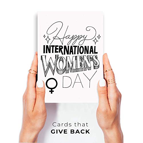 Wunderkid Happy International Women's Day Greeting Card, 2023 Card for Women Best Friend (1 Single, Blank inside)