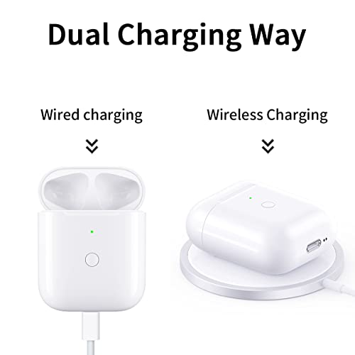 Wireless Charging Case Compatible with AirPods 1 2,Air pods Charger Case Replacement with Bluetooth Pairing Sync Button,no Aipods