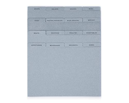 poiet Tin Recipe Box with Cards and Dividers, Includes 50 4x6 Recipe Cards, 16 Dividers (Wildflower)