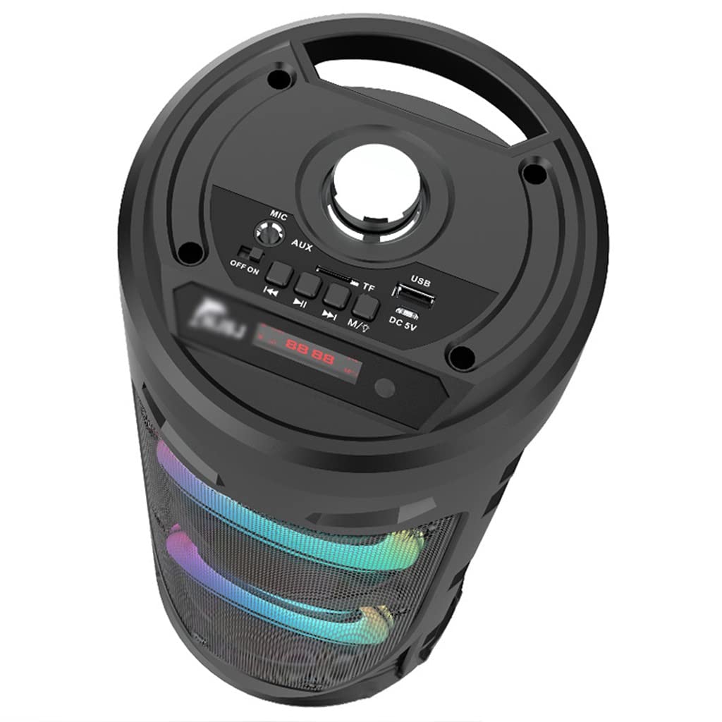 ZSEDP Speakers Party 30w Portable Big Power Stereo Subwoofer Outdoor Speakers with Microphone and Remote Control