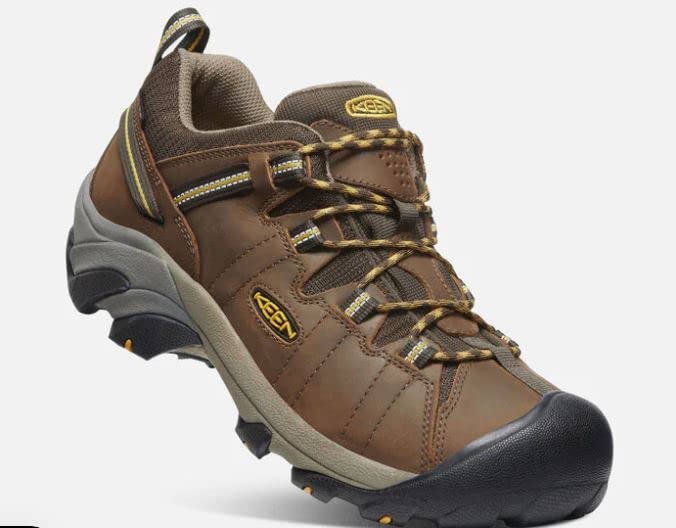 KEEN Men's Targhee 2 Low Height Waterproof Hiking Shoes, Cascade Brown/Golden Yellow, 10.5