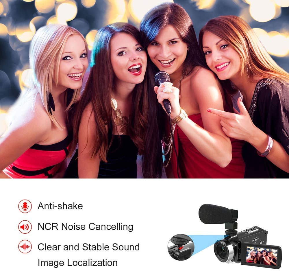 KOMERY Video Camera for YouTube Vlogging Digital Camera Camcorder with Microphone 30MP 3.0 Inch Camera 1080P 30FPS FHD 270 Degree Rotation Screen 16X Digital Zoom Camera for YouTube Video Recorder