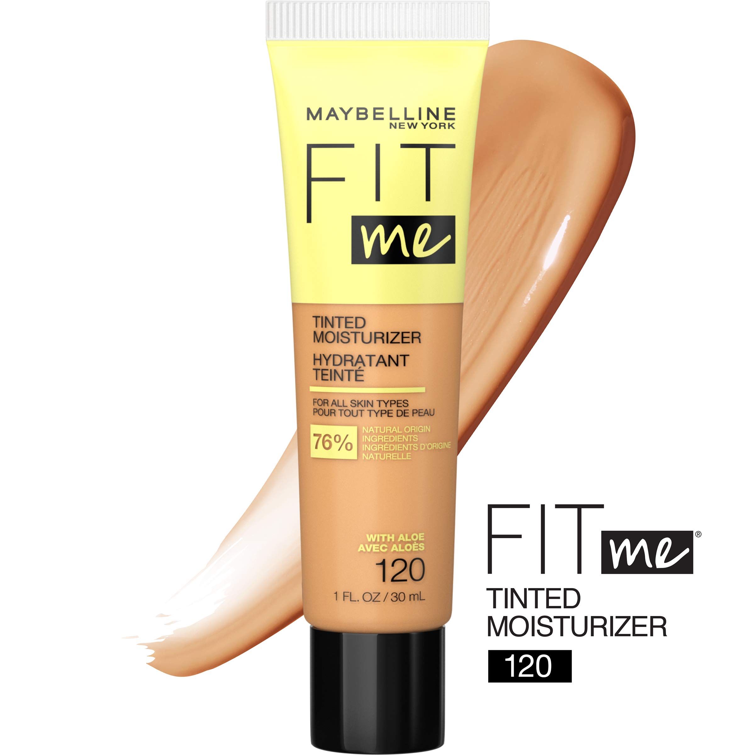 Maybelline Fit Me Tinted Moisturizer, Natural Coverage, Face Makeup, 120, 1 Count
