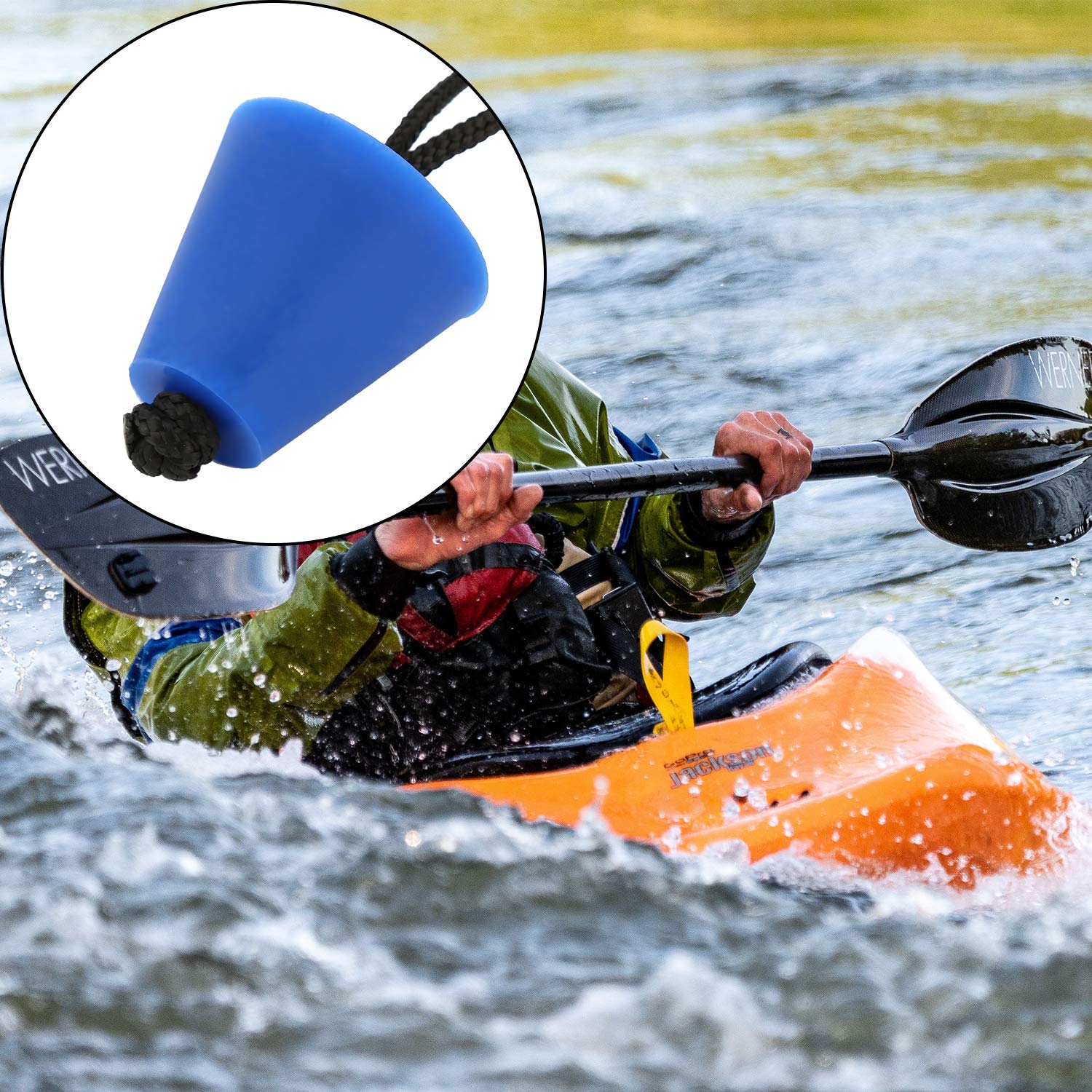 LUTER 2pcs Silicone Kayak Scupper Plug Kit Canoe Drain Holes Stopper Bung Replacement Part for Kayak Canoe(Blue)