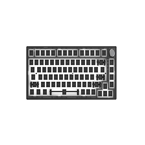 SWAHAA IK75 PRO QMK&VIA Hot Swap Customized Mechanical Keyboard DIY Kit Gasket Mount Wired RGB 3/5 Pins for Cherry Gateron (Color : Black Transparent)