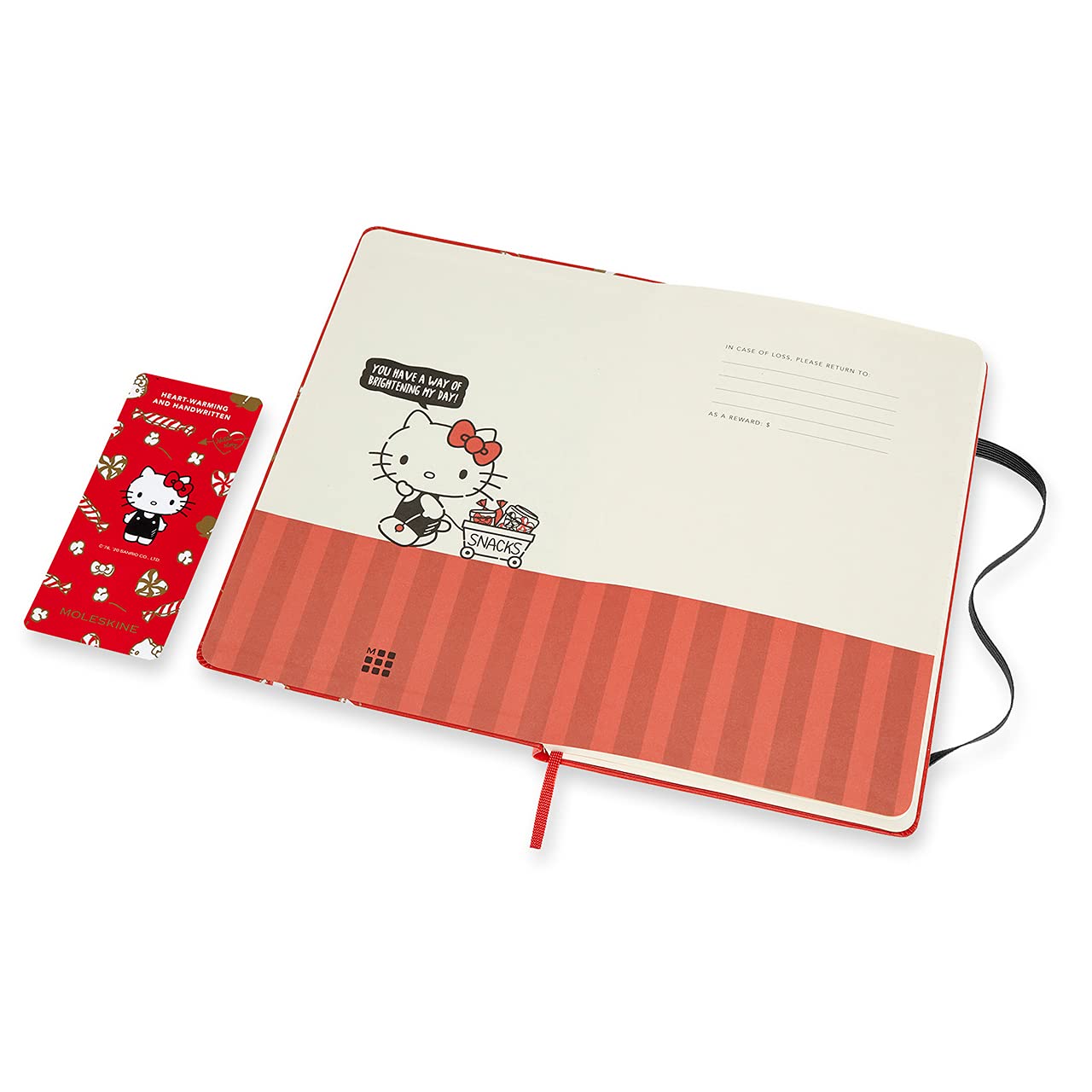 Moleskine Limited Edition Hello Kitty Notebook, Hard Cover, Large (5" x 8.25") Ruled/Lined, Red, 240 Pages
