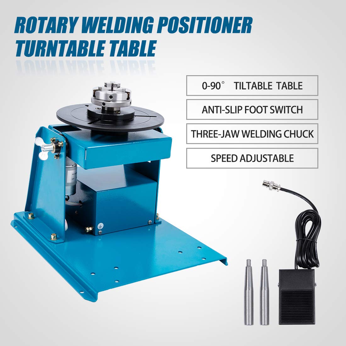 TFCFL Turntable Table, DC24V 20W Rotary Welding Positioner Turntable Table High Positioning Accuracy Suitable for Cutting, Grinding, Assembly, Testing and Other Seam Welding (10KG)