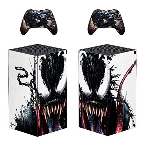 KAJAL MANI X-box-One-Series X Skin Set Black Spider HD Printing Faceplate Protective for Console, Controller Skin Decal