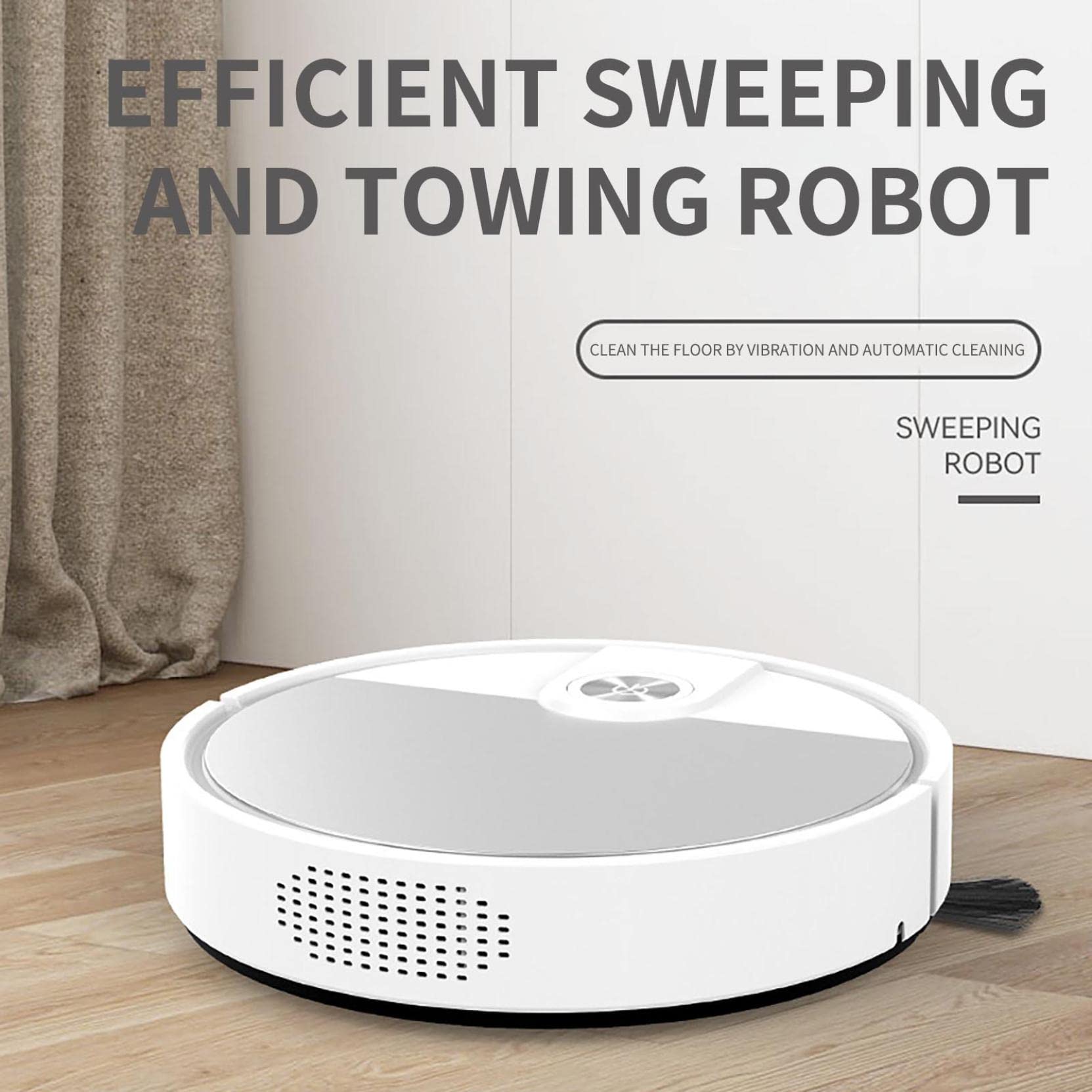 SUMDUINO Robot Vacuum Cleaner,Intelligent Sweeping Robot New Home APP Remote Control Sweeping Suction and Drag Integrated Cleaning Machine,Ideal for Pet Hair,Hard Floor and Low Pile Carpet (B)
