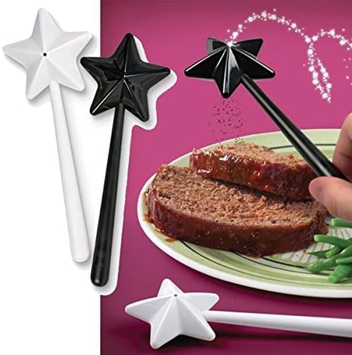 Salt and Pepper Shaker Magic Wands Duo Salt, Black and White, Two-Pack, Halloween, Christmas Kitchen Accessories(black&white)