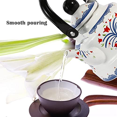 XENITE Tea Kettle Teapot Enamel Tea Kettle Induction Cooker Boiling Water Tea Pot Household Large Capacity Kettle Enamel Boiling Teakettle Tea Kettle Teapots (Color : Tc001, Size : 1.7L)