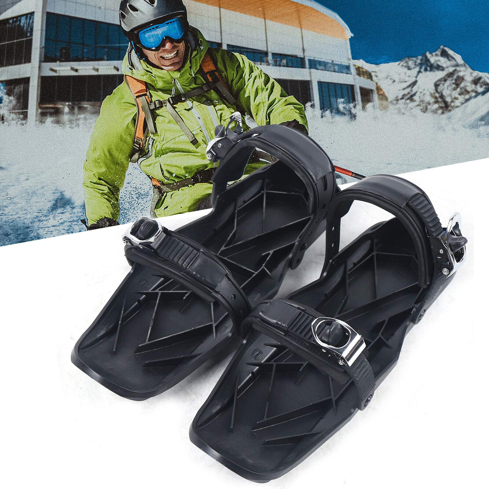 Mini Skiing Sled Snow Board Ski Boots Ski Shoes Combine Skates with Bindings, Suitable for Snow Parks, Forest Trails and Cross-Country Skiing