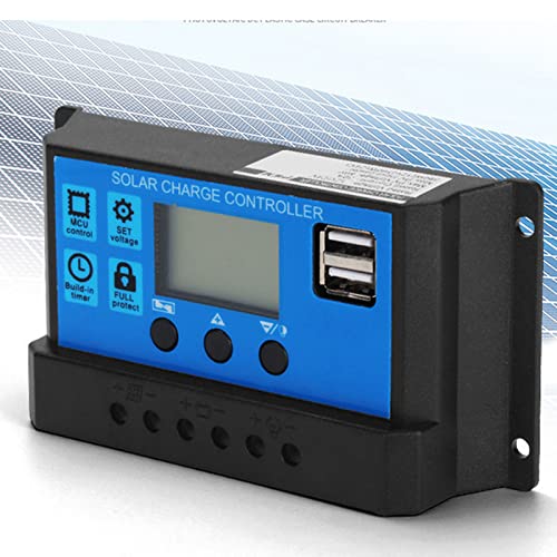 Solar Charge Controller, 60A/50A/40A/30A/20A/10A 12V 24V Auto Solar Charge Controller PWM Controller (40A)