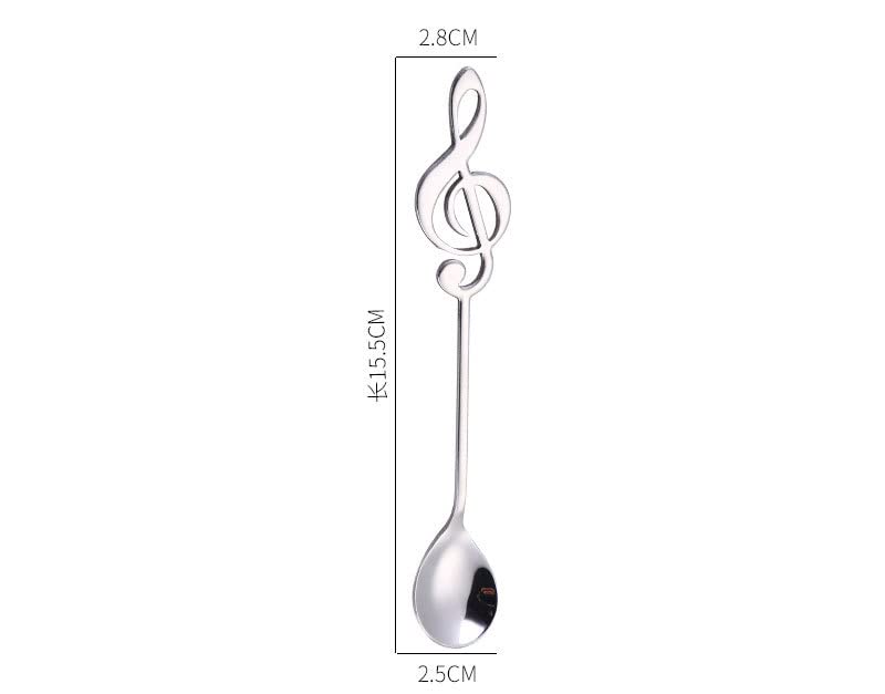 Music Tea Spoons Set Music Spoon 2 Pcs Stainless Steel Coffee Spoon 2Colors Dessert Ice Cream Spoons Gift Flatware