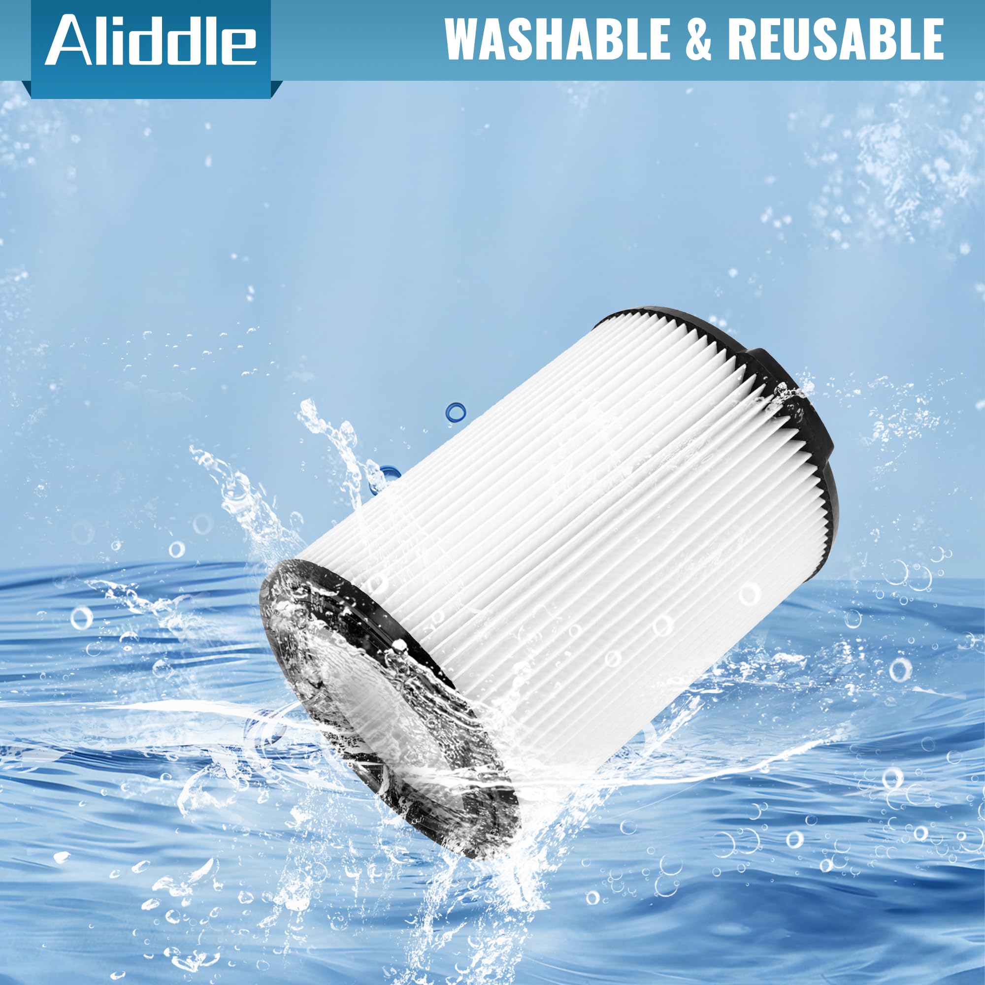 VF4000 Replacement Cartridge Filter for ridged 72947 Wet Dry Vac 5 to 20-Gallon 6-9 Gal husky Compatible with RV2400A RV2600B WD5500 WD0671,2 Pack