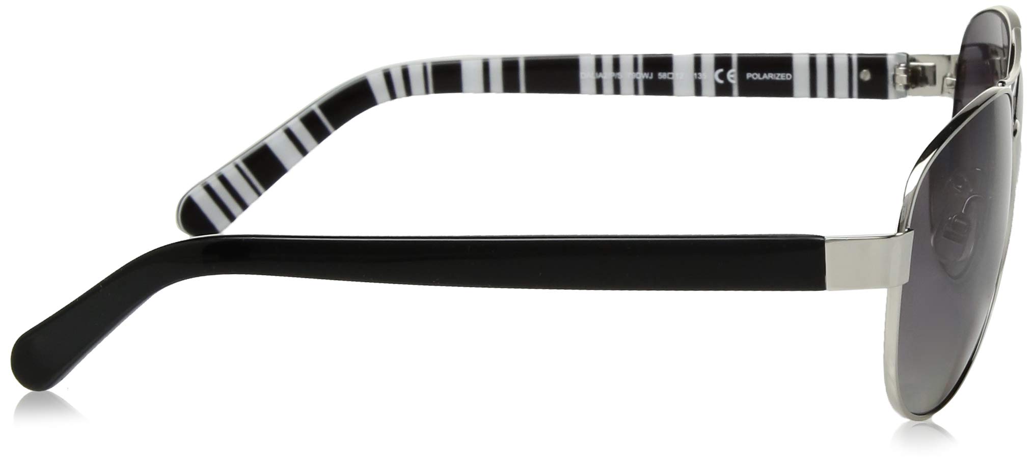Kate Spade New York Women's Dalia 2 Polarized Rectangular Sunglasses, Silver Black, 58 mm