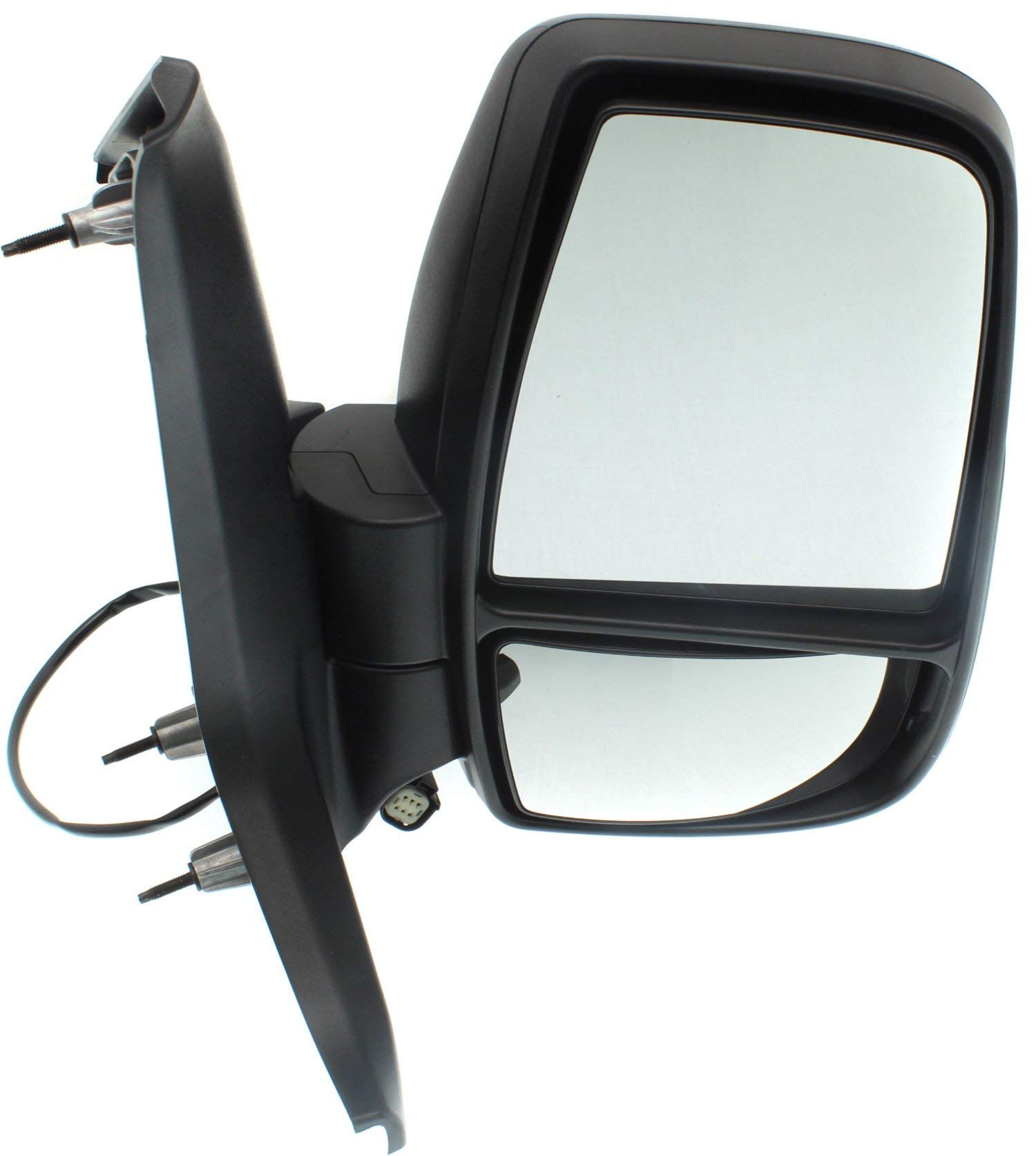 Kool-Vue Mirror Compatible With 2015-2017 Ford Transit-250, Transit-150, Transit-350, Transit-350 HD Passenger Side, Manual Folding, Power Glass, Short Arm, Textured Black