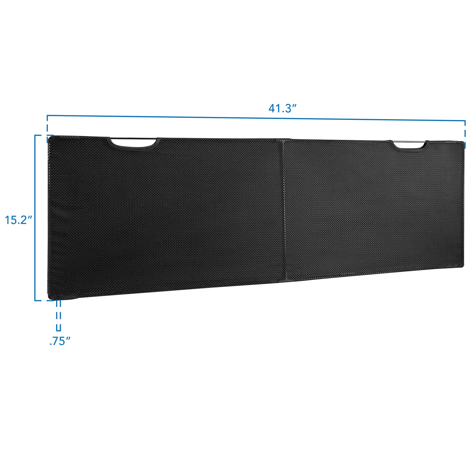 MOUNT-IT! Under Desk Privacy Panel for Sit Stand Workstations [41 Inches Wide], with Cable Management and Organizer Pockets, Modesty Desk Skirt for Home and Office (Black)